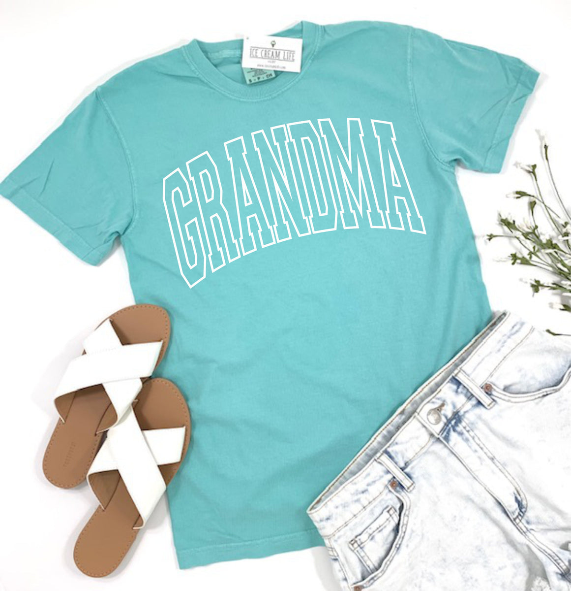 ARCHED GRANDMA MINT TEE | Ice Cream Life